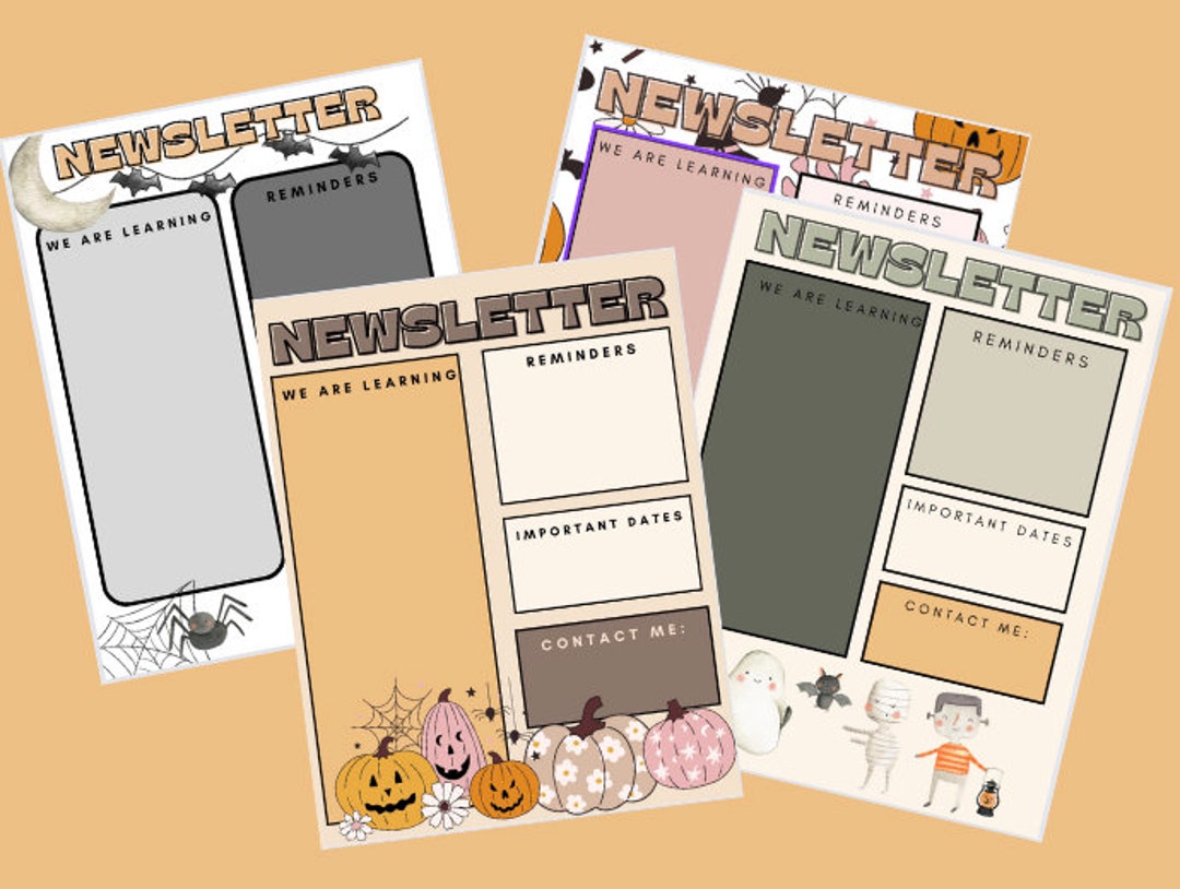 Halloween Themed Newsletter Editable - Etsy