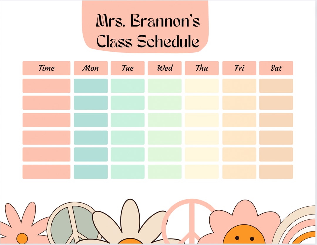Daily Schedule, Class Schedule, Groovy, Editable, School, Organize ...