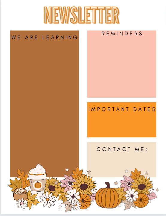 Fall Newsletters, Editable, Printable - Etsy