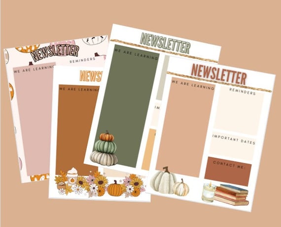 Fall Newsletters Editable Printable - Etsy