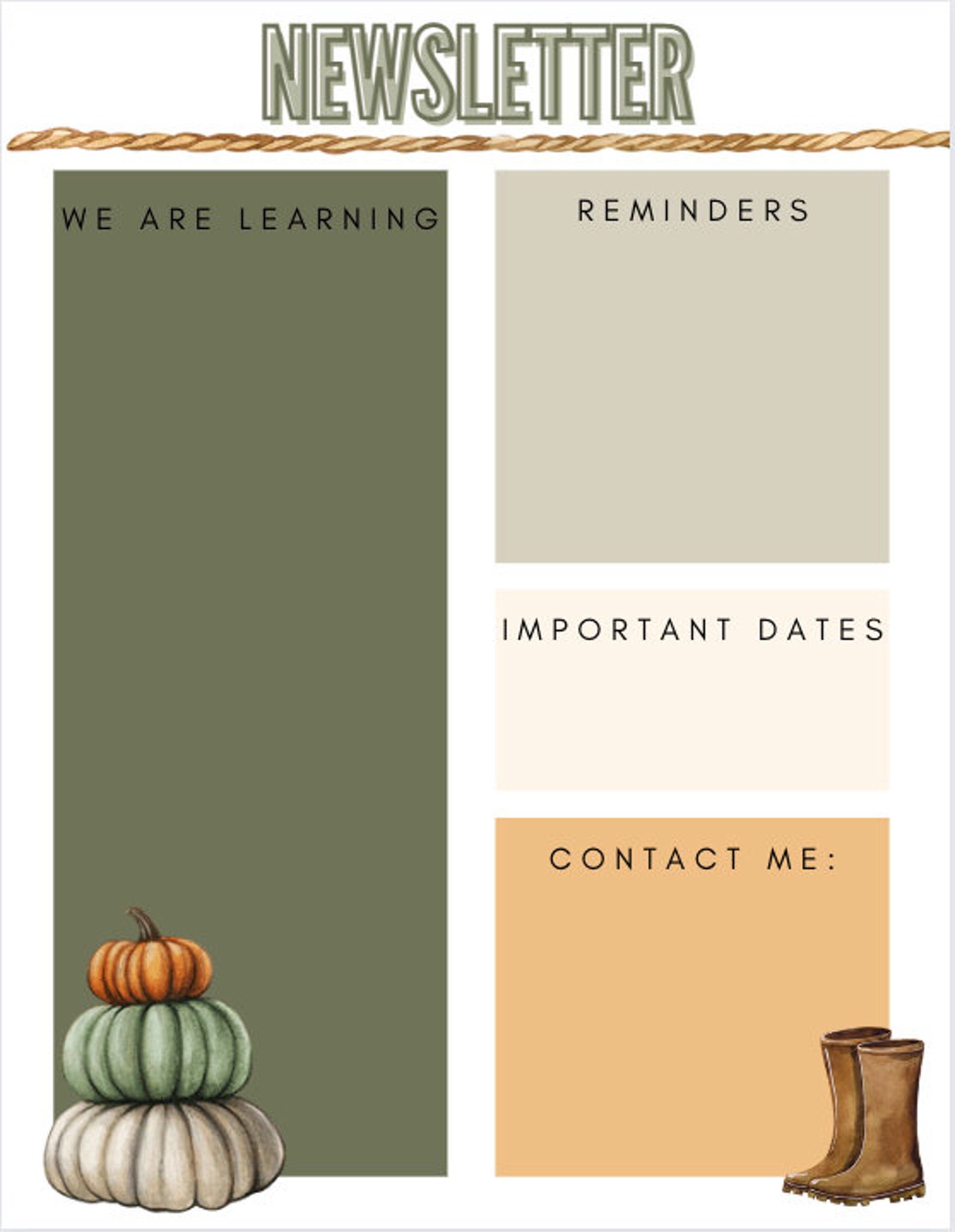 Fall Newsletters, Editable, Printable - Etsy