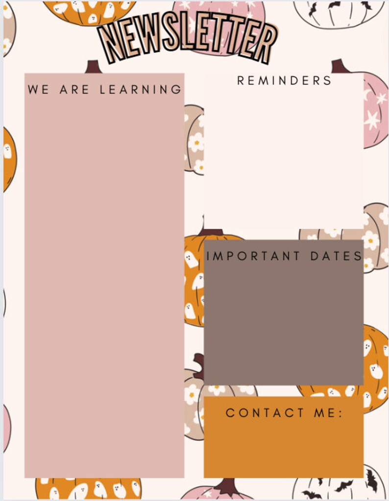 Fall Newsletters, Editable, Printable - Etsy