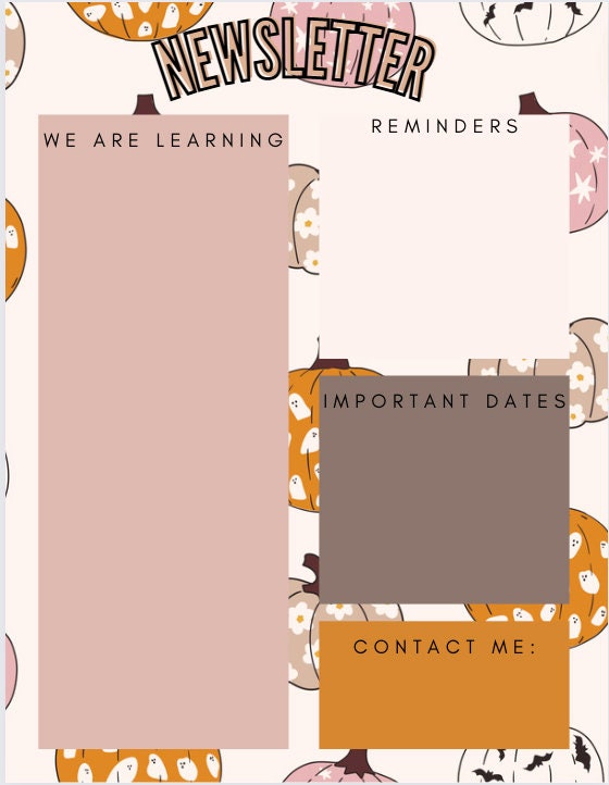 Fall Newsletters, Editable, Printable - Etsy