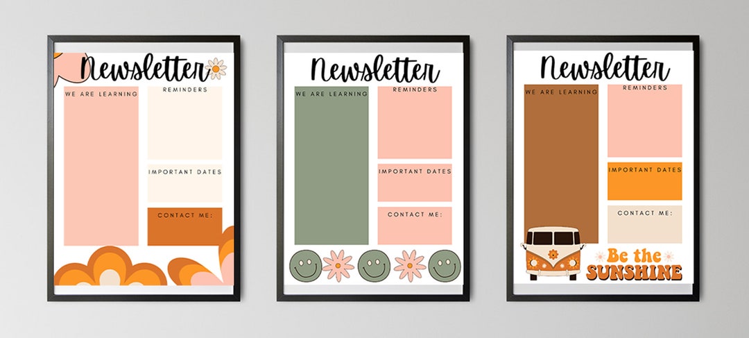 Classroom Newsletter, Groovy, Pastel, School, Editable Templates, Back ...
