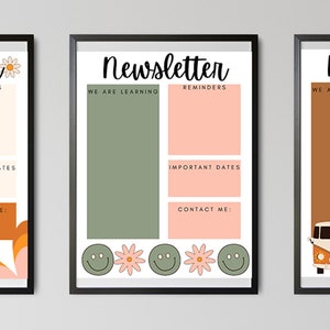 Classroom Newsletter Editable Templates Back to School Boho - Etsy