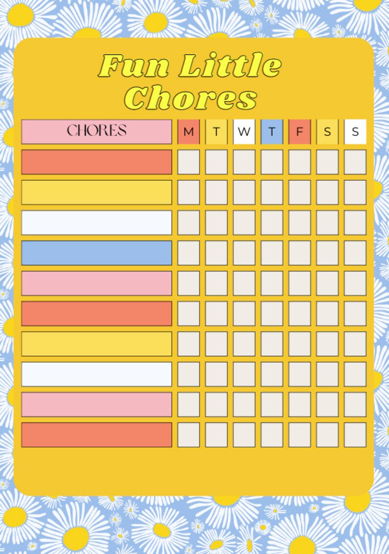 Spring Chore Charts - Etsy