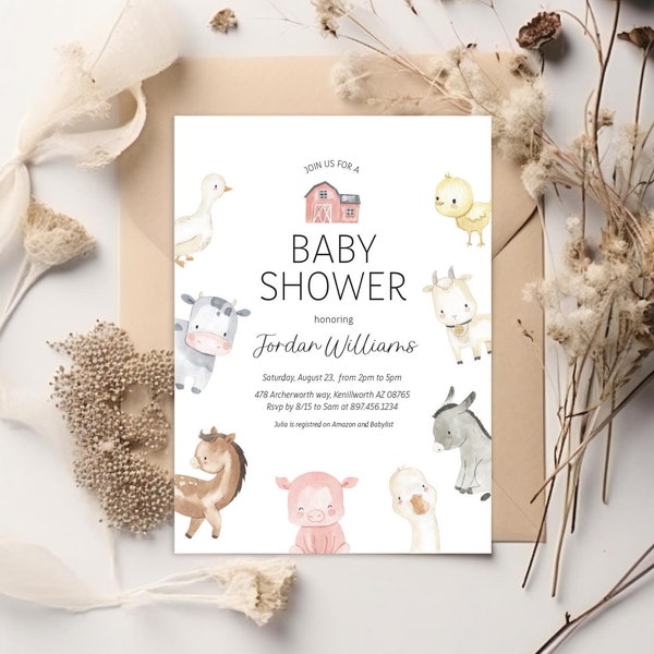 Farm Baby Shower - Etsy