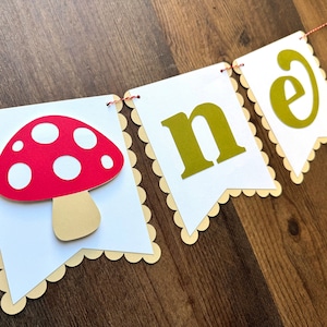 Mushroom High Chair Birthday Banner - Fungi Enchanted Forest Birthday ...