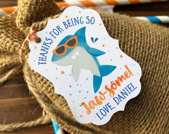 Shark Party Favor Thank You Tag Thanks for Making My Party | Etsy