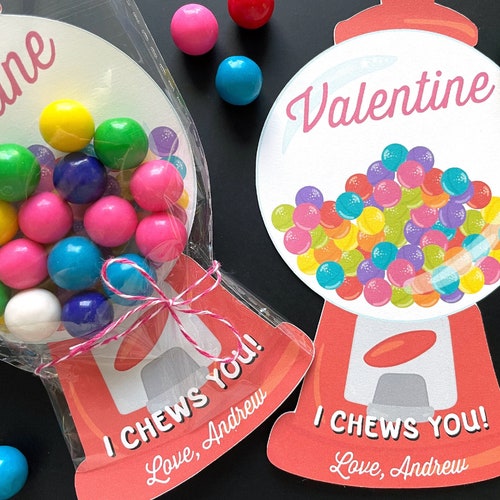 EDITABLE I Chews You Valentines Day Kids Gift Tag Valentines | Etsy