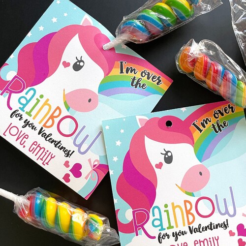 Unicorn Valentines Day Tags for Kids Printable Valentine Gift | Etsy