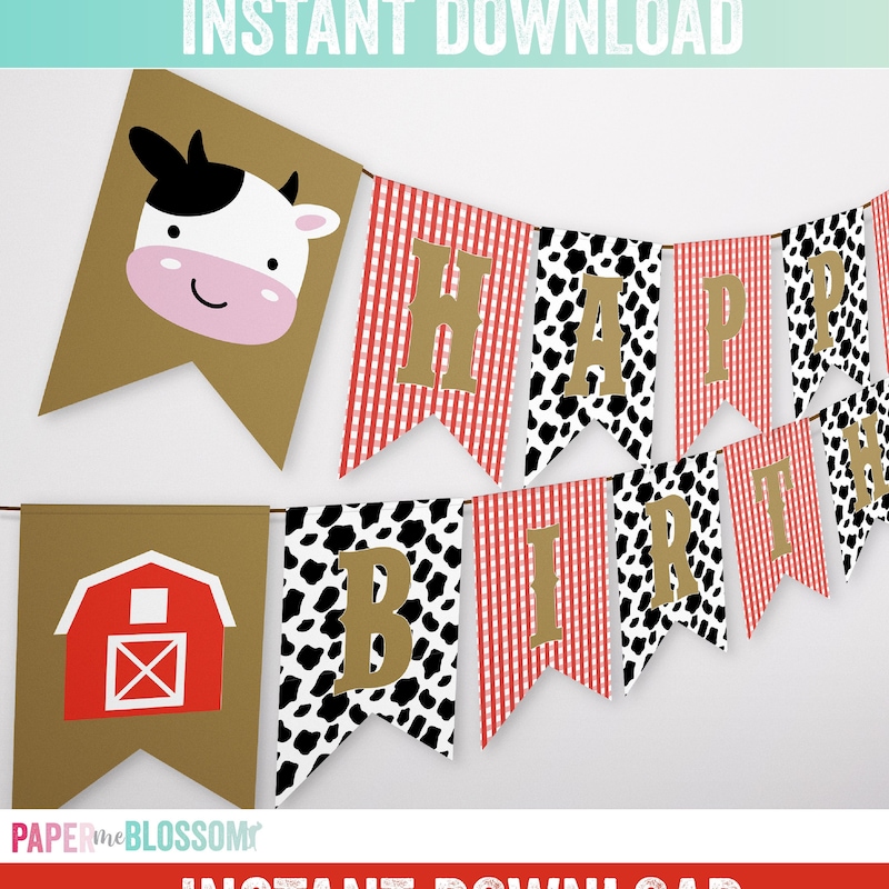 Farm Birthday Banner - Etsy