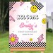 EDITABLE One Happy Babe Retro Groovy Birthday Welcome Poster - Groovy ...