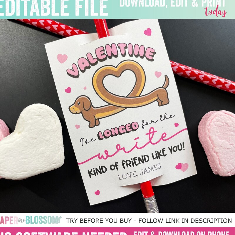 Valentine Pencils - Etsy