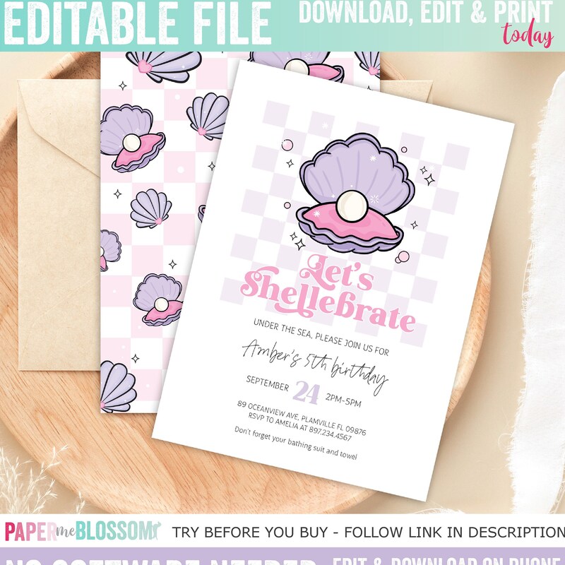Shell Invitations - Etsy