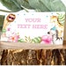 EDITABLE Two Wild Safari Jungle Animal Table Place Card Wild - Etsy