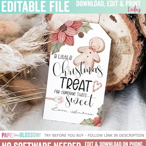 EDITABLE A Little Christmas Treat for Someone Sweet Christmas Cookie ...