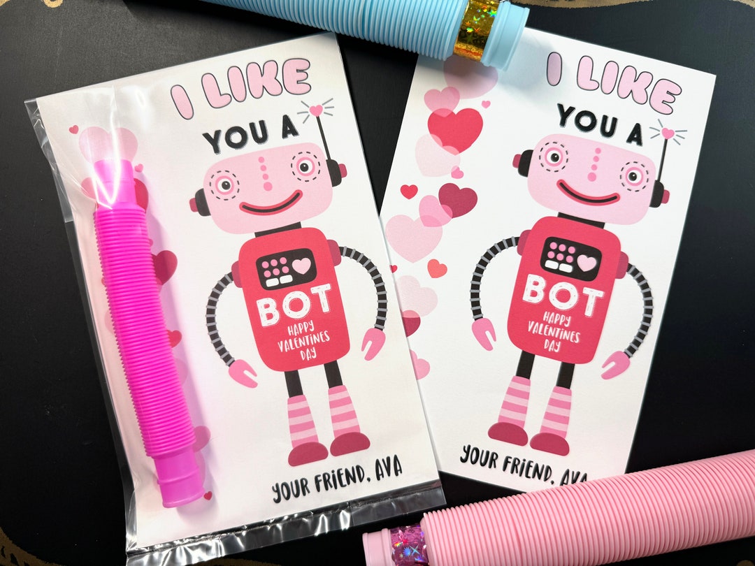 EDITABLE Valentine's Day Robot Kids Gift Tag - I Like You a Bot ...