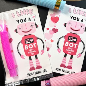 EDITABLE Valentine's Day Robot Kids Gift Tag - I Like You a Bot ...