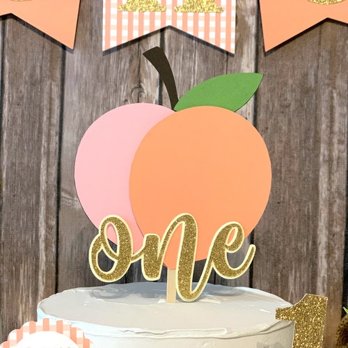 Sweet as a Peach Cake Topper Gold Glitter Georgia Peach - Etsy
