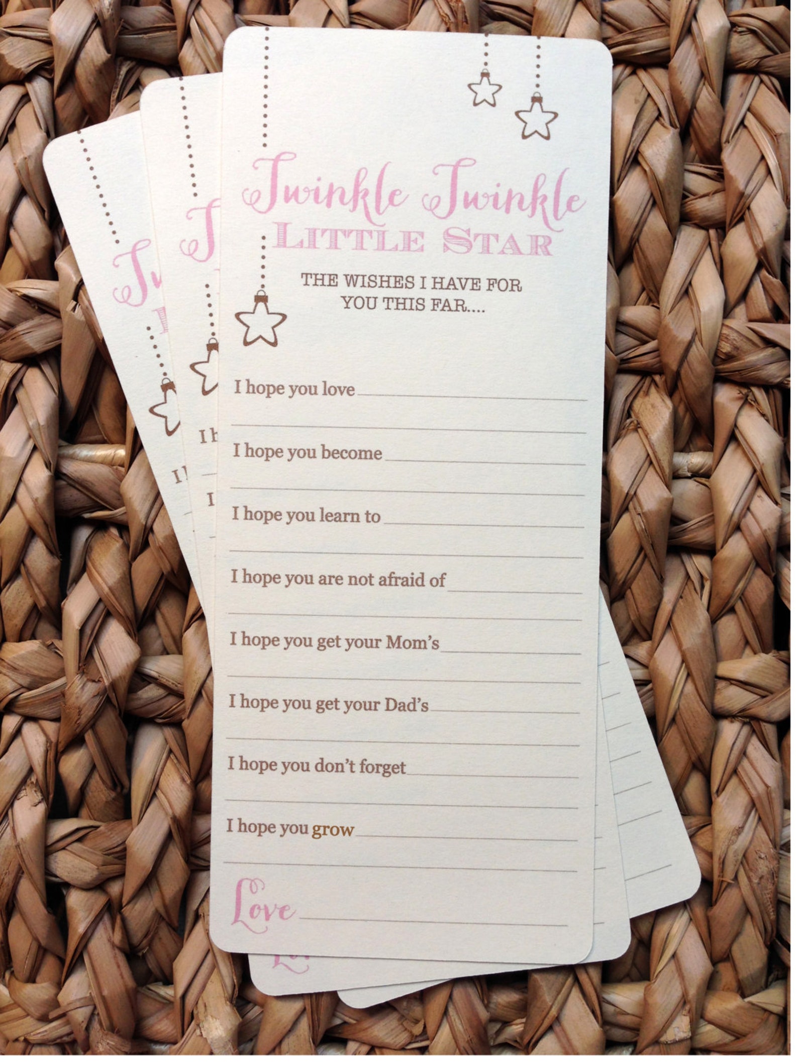 TWINKLE TWINKLE Little Star - Custom Vintage Pink Girl Baby Shower Wish ...