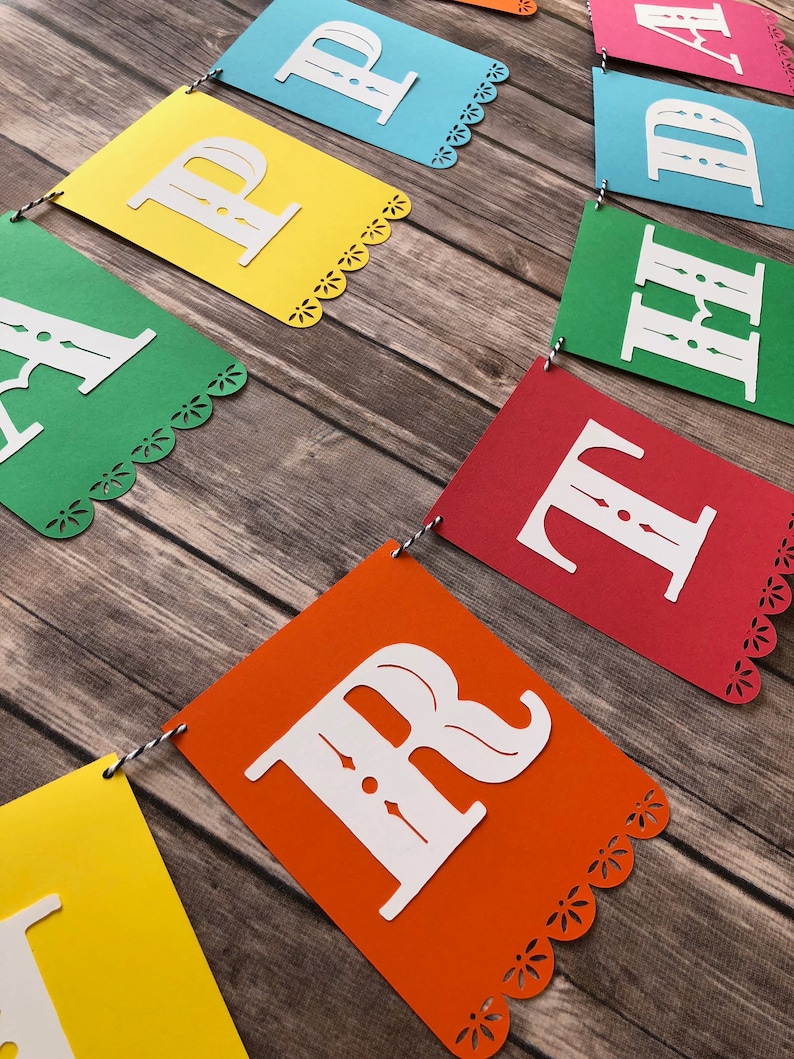 Fiesta Mexican Spanish Style Happy Birthday Banner - Rainbow Happy ...