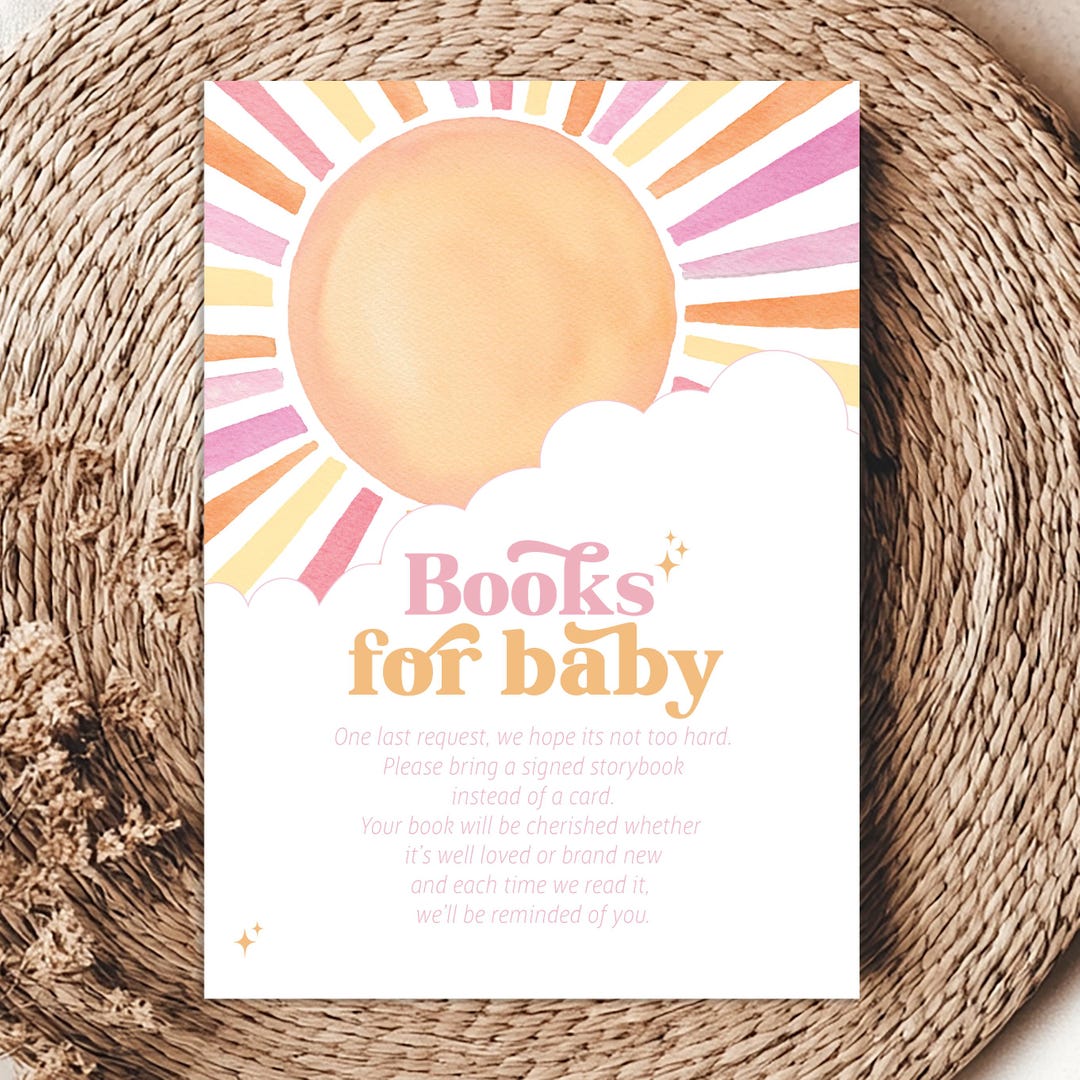 Editable A Little Ray of Sunshine Baby Shower Books for Baby Insert ...