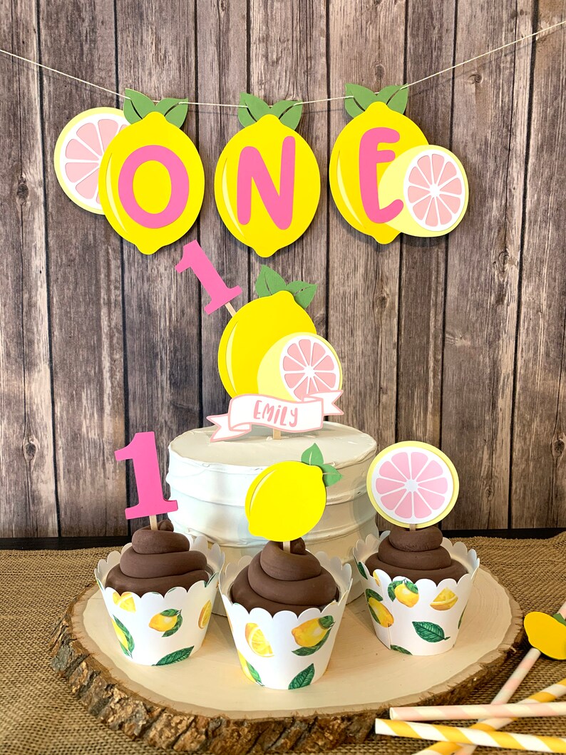 Lemon Citrus Floral Milestone First Birthday Stats Poster - Lemonade ...