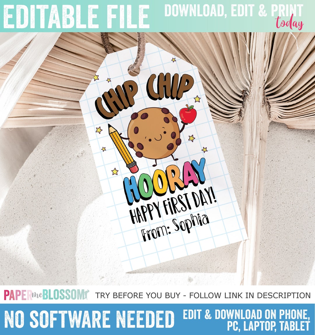 EDITABLE Happy First Day of School Kids Gift Tag - Back to School for ...