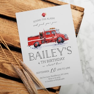 EDITABLE Fire Truck Birthday Favor Thank You Gift Tag - Sound the Alarm ...
