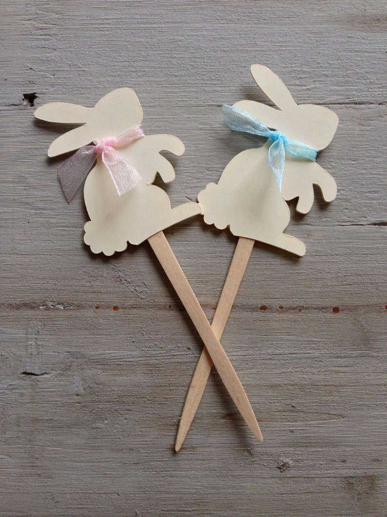 12 Easter Bunny Cupcake Toppers - Etsy