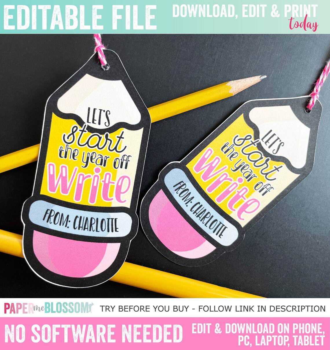EDITABLE Happy First Day of School Kids Gift Tag - Back to School for ...