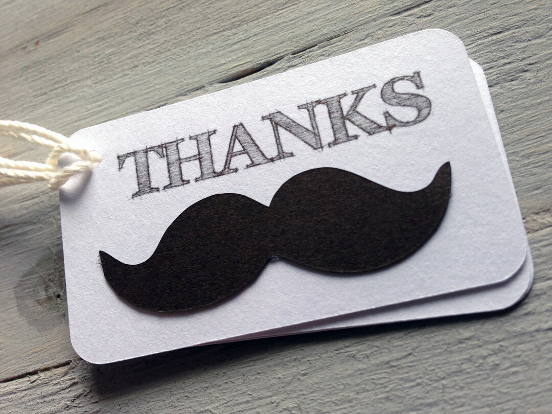12 Mustache Thank You Tags (little Man Baby Shower / Birthday Party) - Etsy