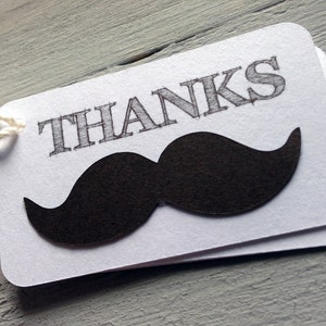 12 Mustache Thank You Tags (little Man Baby Shower / Birthday Party) - Etsy
