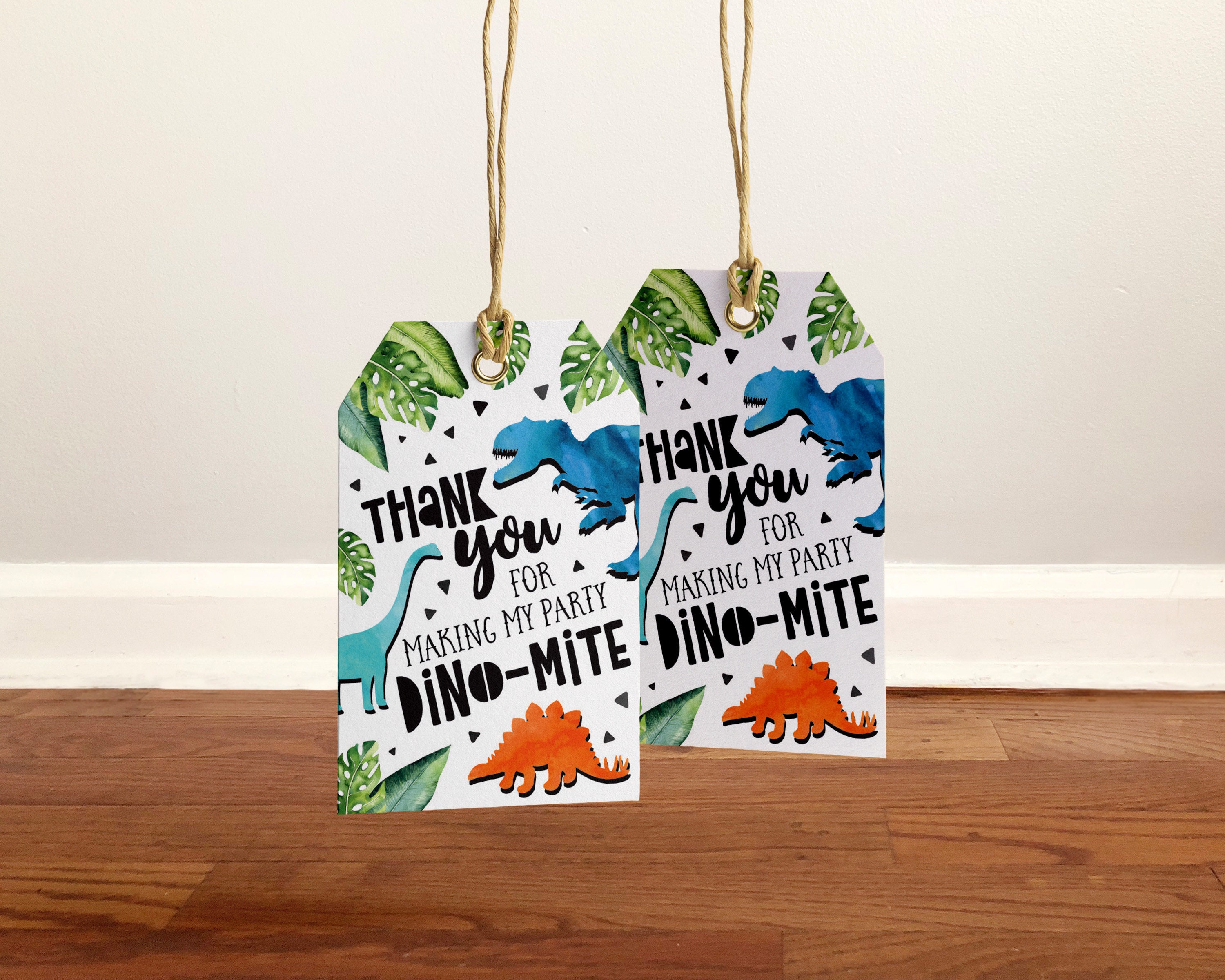 T-rex Dinosaur Birthday Thank You Favor Tag PDF DIY - Favor Thank You ...