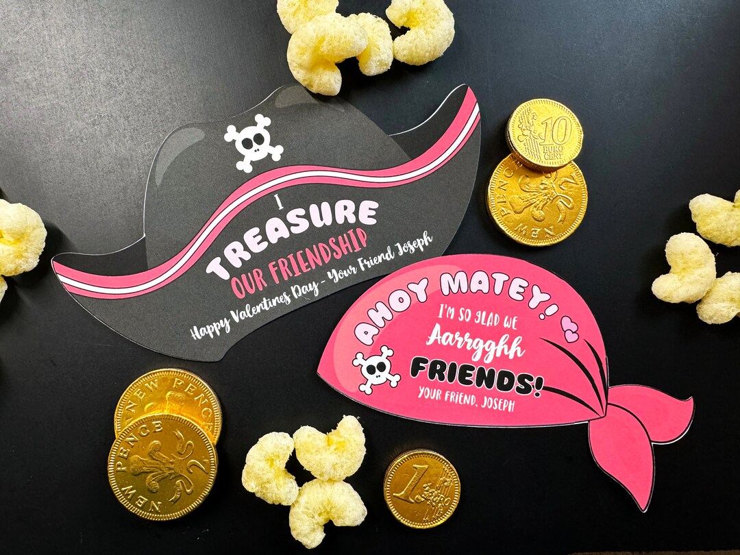 EDITABLE Pirate Valentines Day Kids Gift Tag - Valentines Ahoy Pirate ...