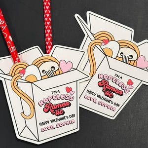 EDITABLE Valentine's I'm a Hopeless Ramen-tic Valentine's Day Kids Gift ...