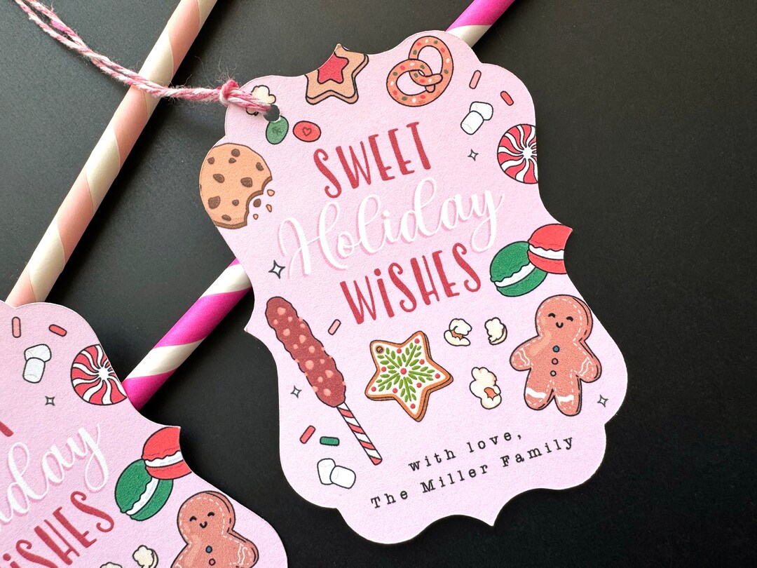 12 Sweet Holiday Wishes Christmas Gift Tags Merry Christmas Baking ...