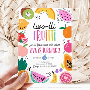 EDITABLE Two-tti Fruitti Birthday Favor Thank You Gift Tag - Tropical ...