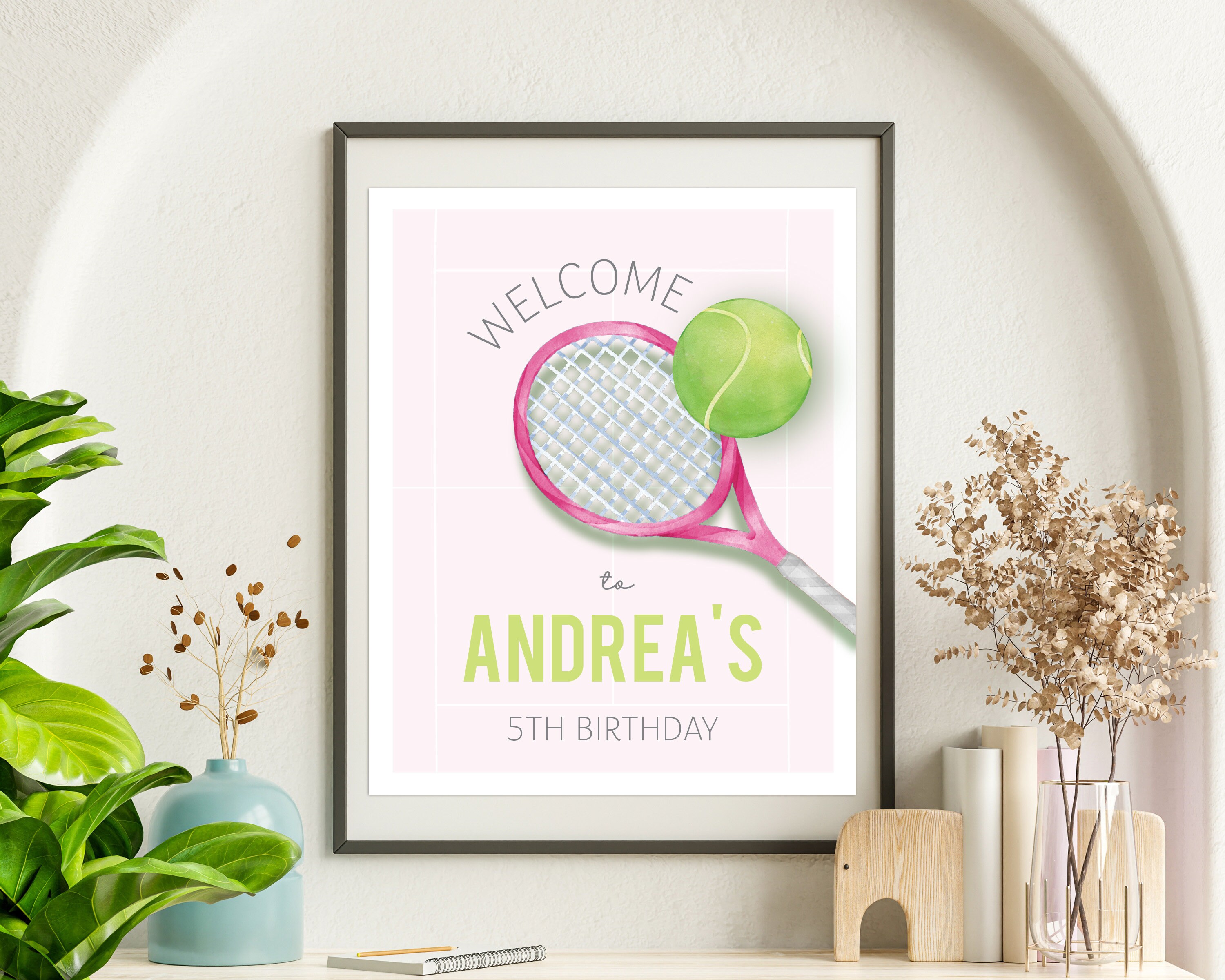 EDITABLE Tennis Ball Girl Birthday Cupcake Toppers - Sports Ball ...