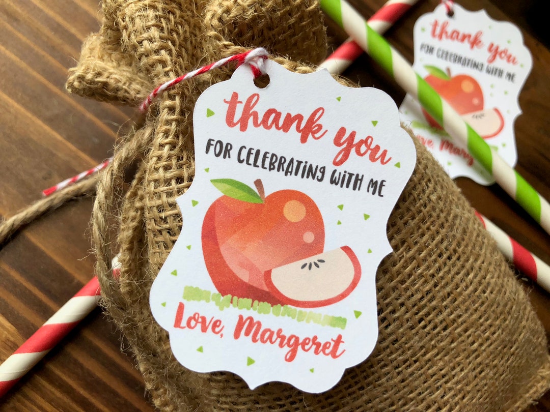 12 Apple Picking CUSTOM Birthday Favor Tags - the Apple of Our Eye ...