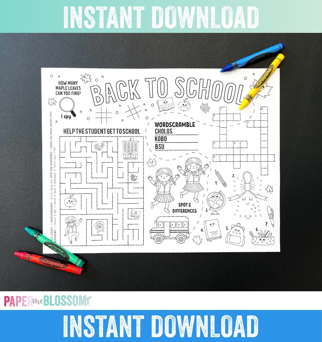First Day of School Activity Page - Back to School Activity Coloring ...