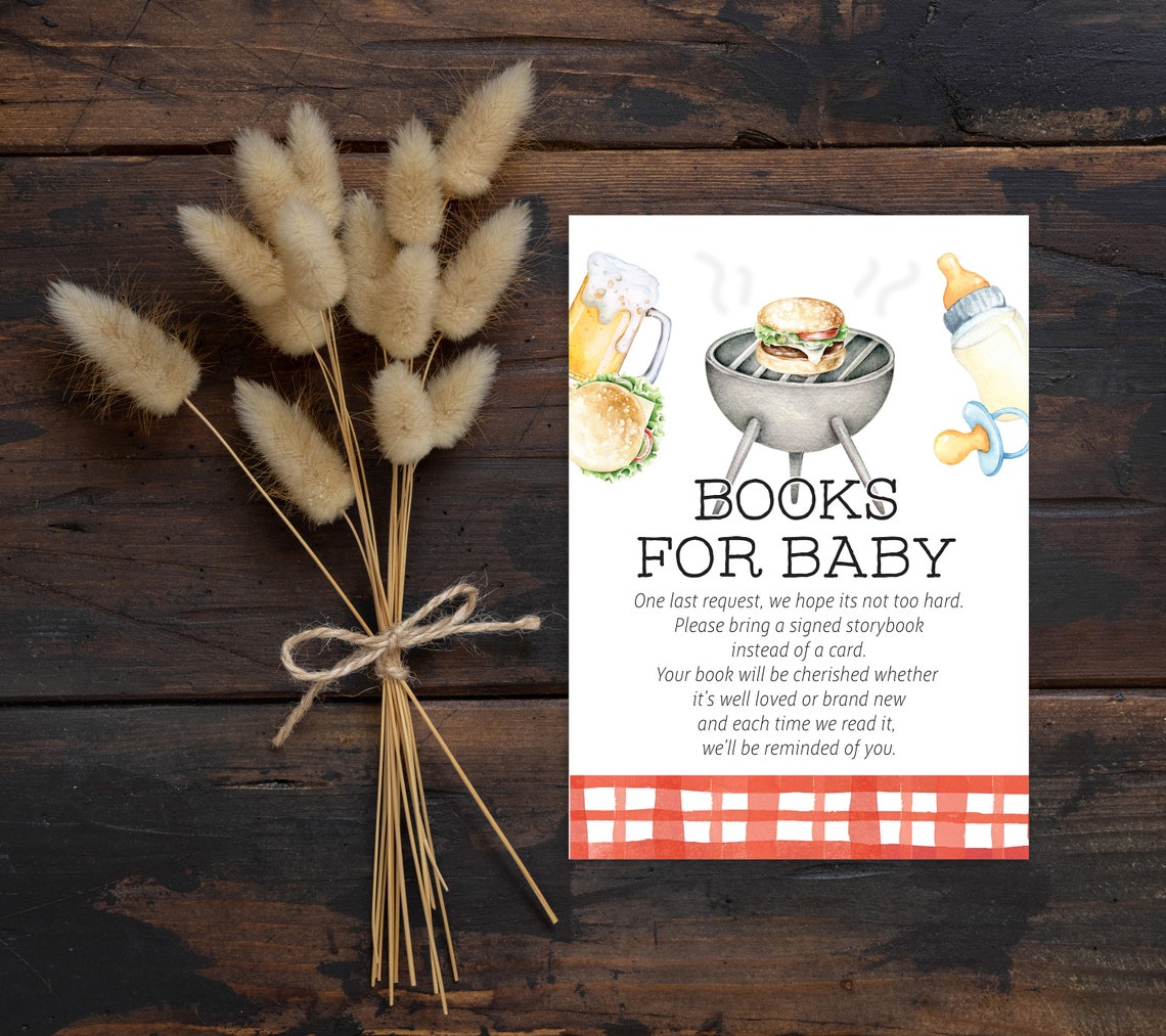 Editable Bun in the Oven, Burgers on the Grill BBQ Baby Shower Diaper ...
