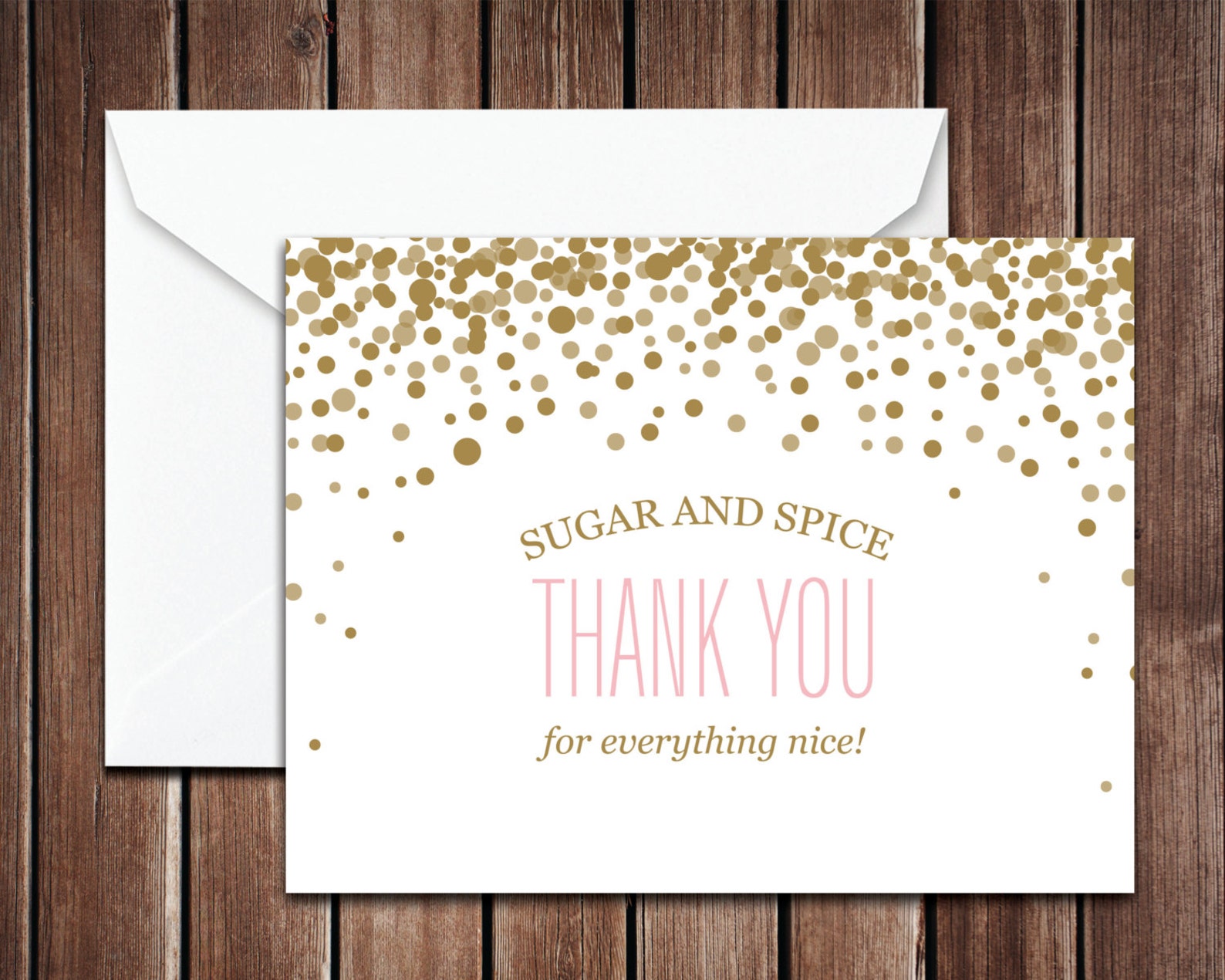 Thank You Card Sugar and Spice Printable PDF 4.25 X 5.5 | Etsy