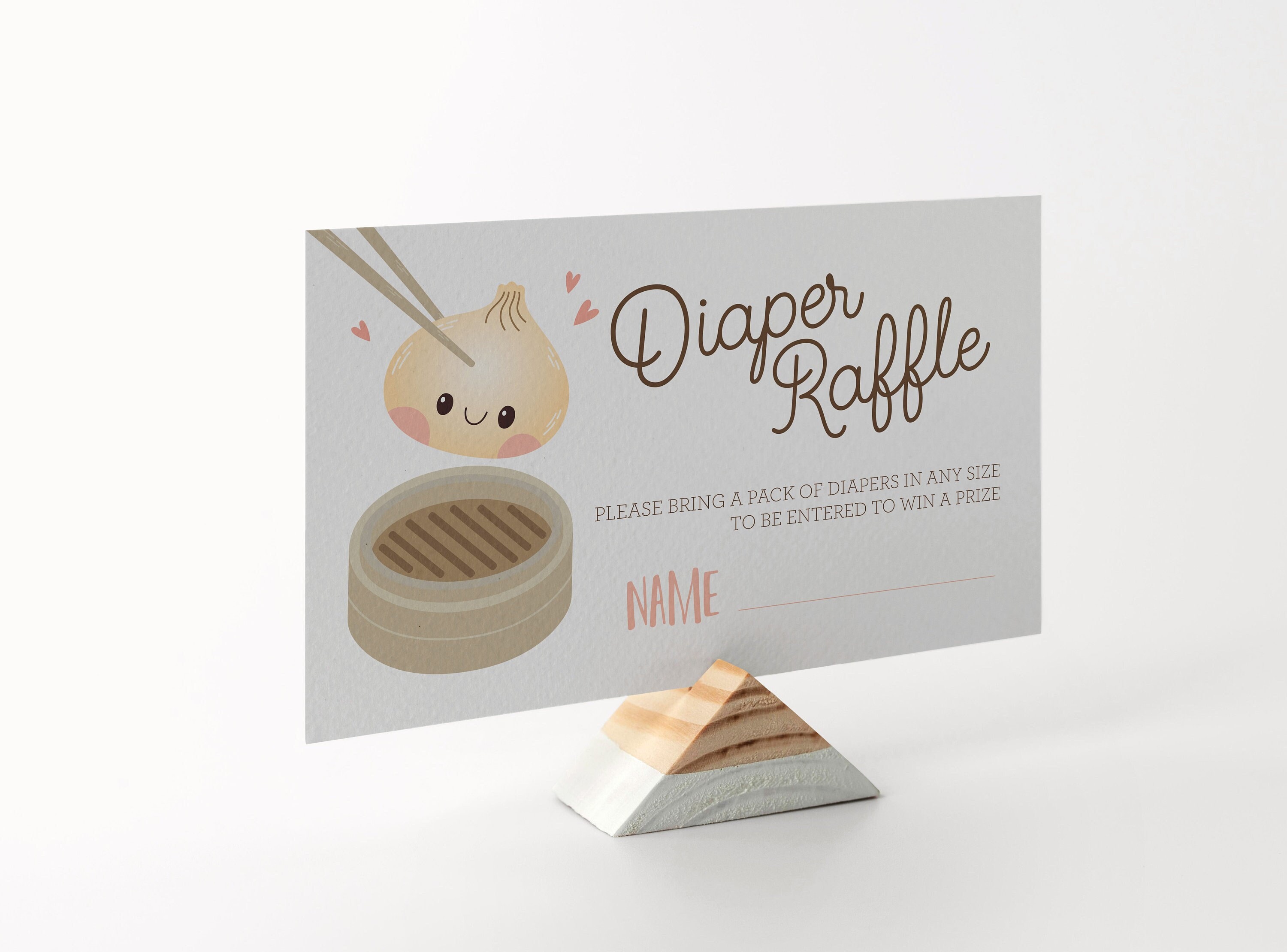 Editable Little Dumpling Baby Shower Diaper Raffle - Bao Dumpling Baby ...