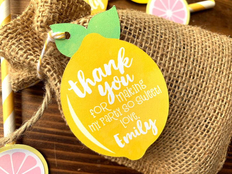 12 Sweet Lemon Thank You Gift Tags Pink Lemonade Party Favor - Etsy