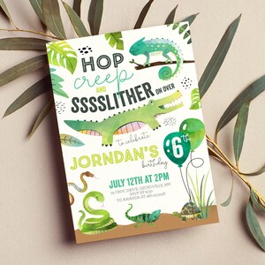 EDITABLE Hop Creep and Slither Reptile Welcome Poster - Alligator Snake ...