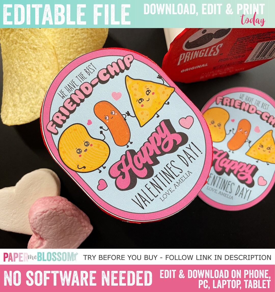 EDITABLE Valentines, We Have the Best Friend-chip Valentines Day Kids ...