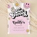 EDITABLE Two Groovy Retro Pink Smiley Face Birthday Welcome Poster ...