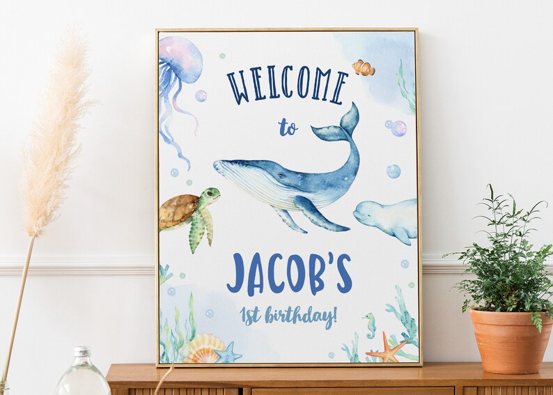 EDITABLE Ocean One-der the Sea Favor Thank You Gift Tag - Under the Sea ...